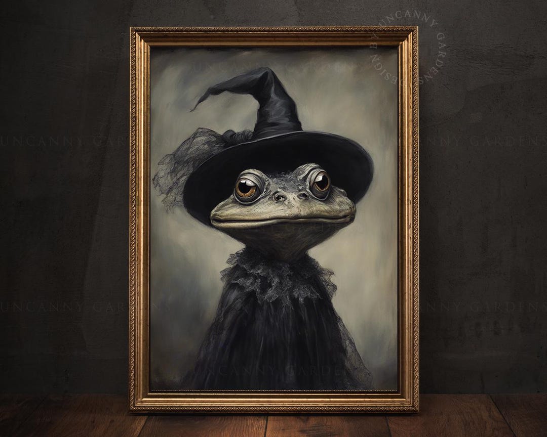 Dark Cottagecore Victorian Toad Witch Art Print, Witchy Goth Wall Decor ...