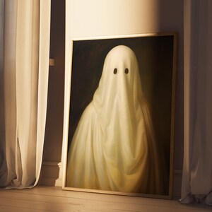 Classic Ghost Painting, Halloween Decoration, Vintage Ghost Art, Dark ...