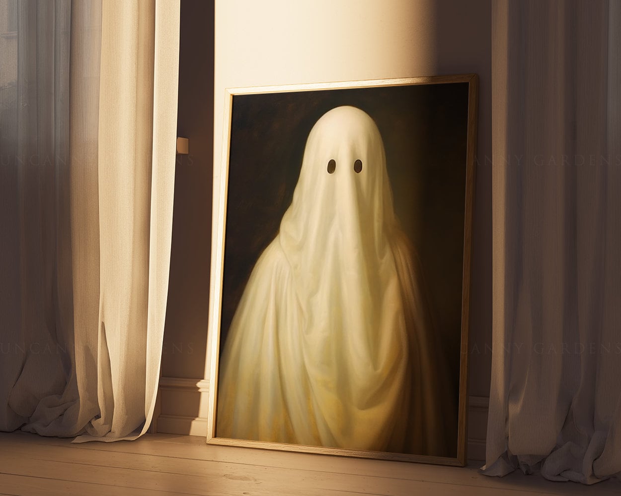 Classic Ghost Painting, Halloween Decoration, Vintage Ghost Art, Dark ...