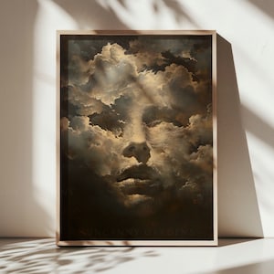 Pareidolia Cloud Formation, Surreal Art Print, Vintage Style Oil ...