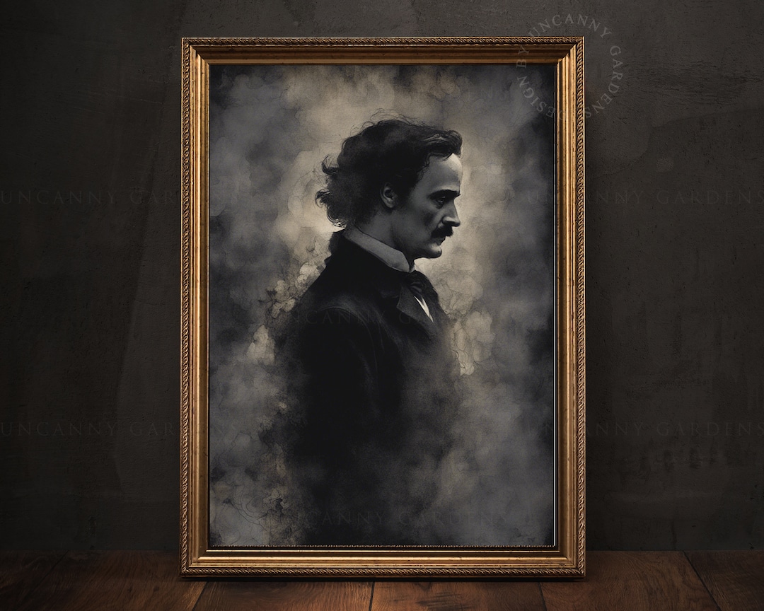 Edgar Allan Poe Portrait Art Print, Gothic Wall Art, Book Lover Gift ...