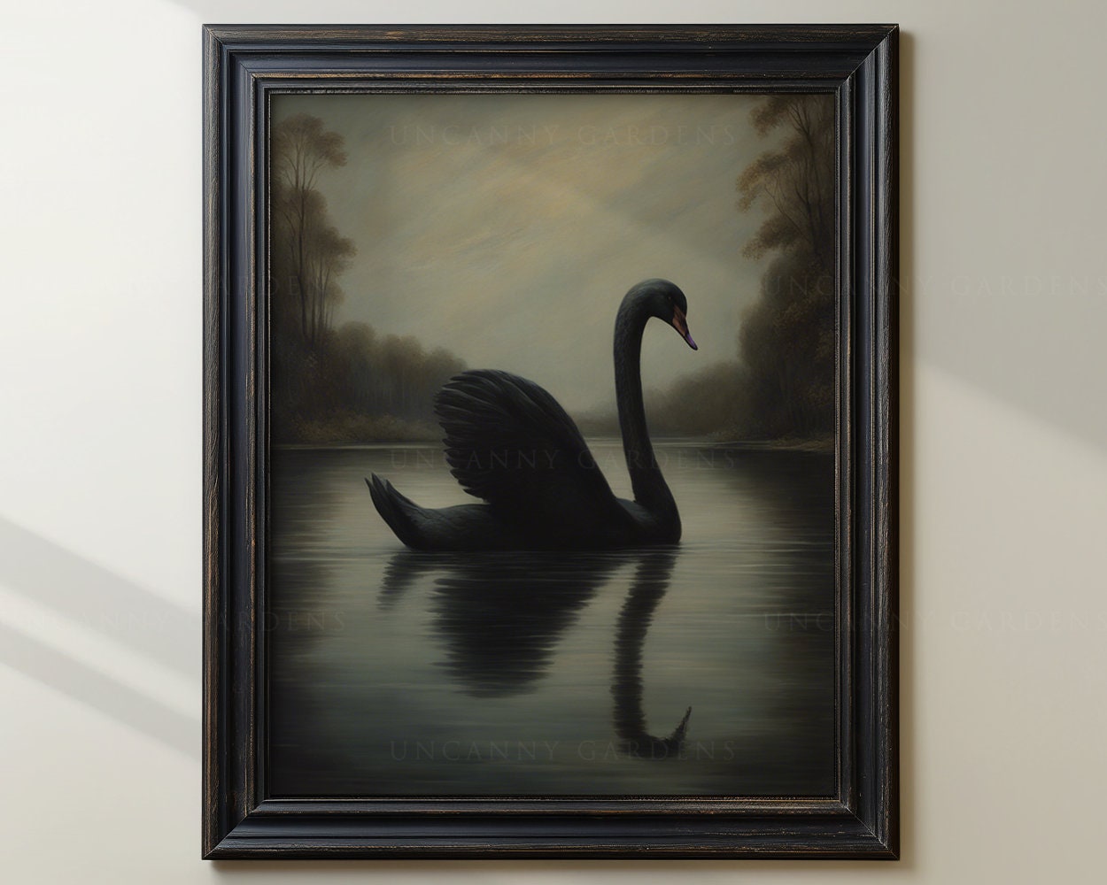 Black Swan, Romantic Wall Art, Victorian Bird, Moody Goth Aesthetic ...