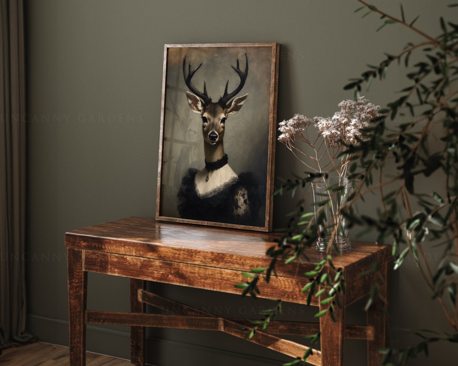 Miss Doe, Victorian Deer Lady Portrait, Whimsical Animals, Gothic Deer ...