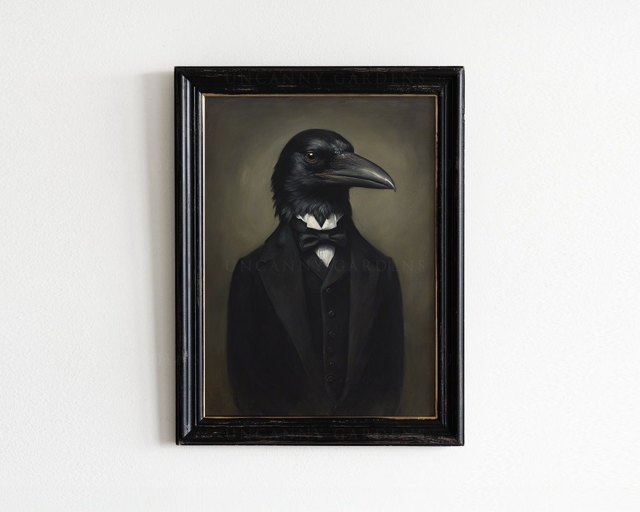 Mr Raven Wall Art, Crow Print, Gothic Victorian Crow, Home Decor ...