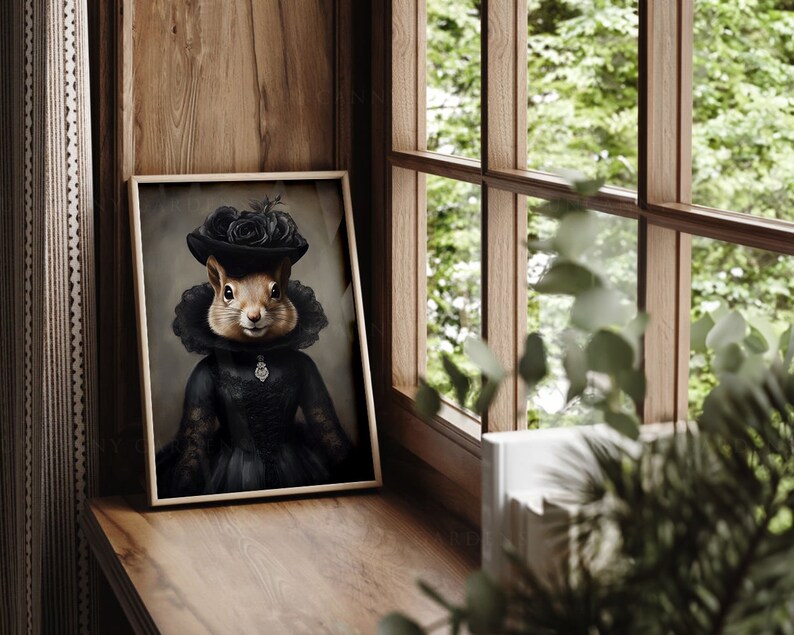 Royal Squirrel Portrait, Victorian Squirrel, Victorian Animal Art Print ...