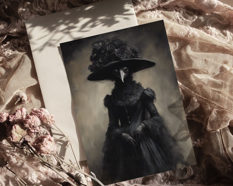Gothic Plague Doctor Art Print, Victorian Gothic Home Decor, Dark ...
