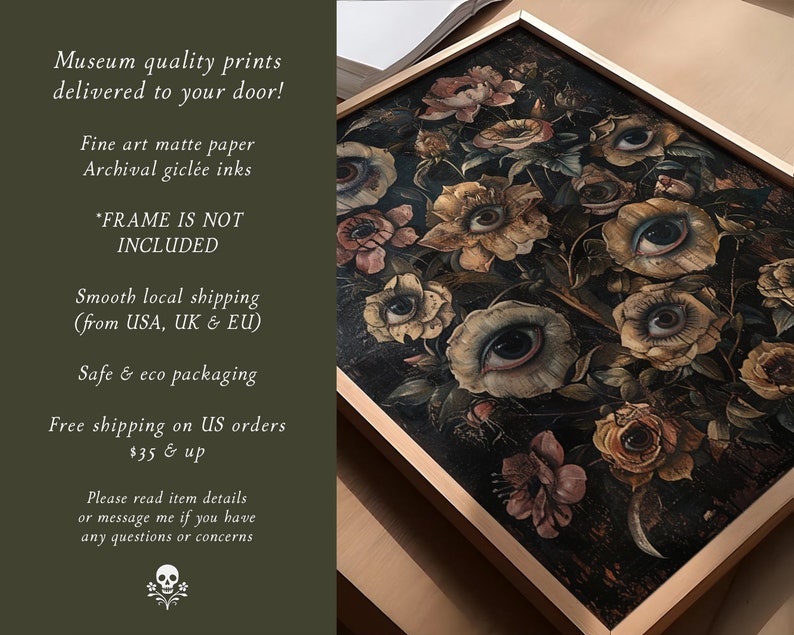 Strange Flowers Wall Decor, Weird Art Print, Weirdcore, Gothic Home ...