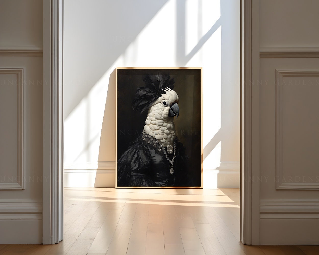 Victorian Cockatoo Portrait Gothic Parrot Wall Art, Dark Academia Print ...