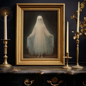 Spooky Cute Ghost Art Print, Cute Little Ghost Poster, Creepy Cute ...