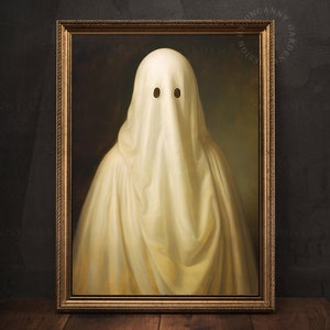 Classic Ghost Painting, Halloween Decoration, Vintage Ghost Art, Dark ...