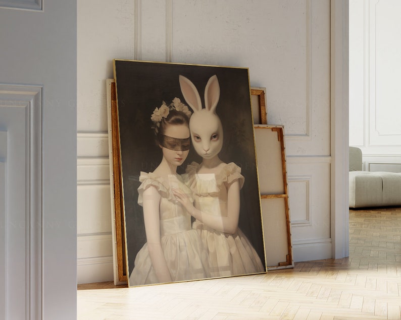 Silent Companions, Surreal Art Print, Gothic Aesthetic Home, White ...