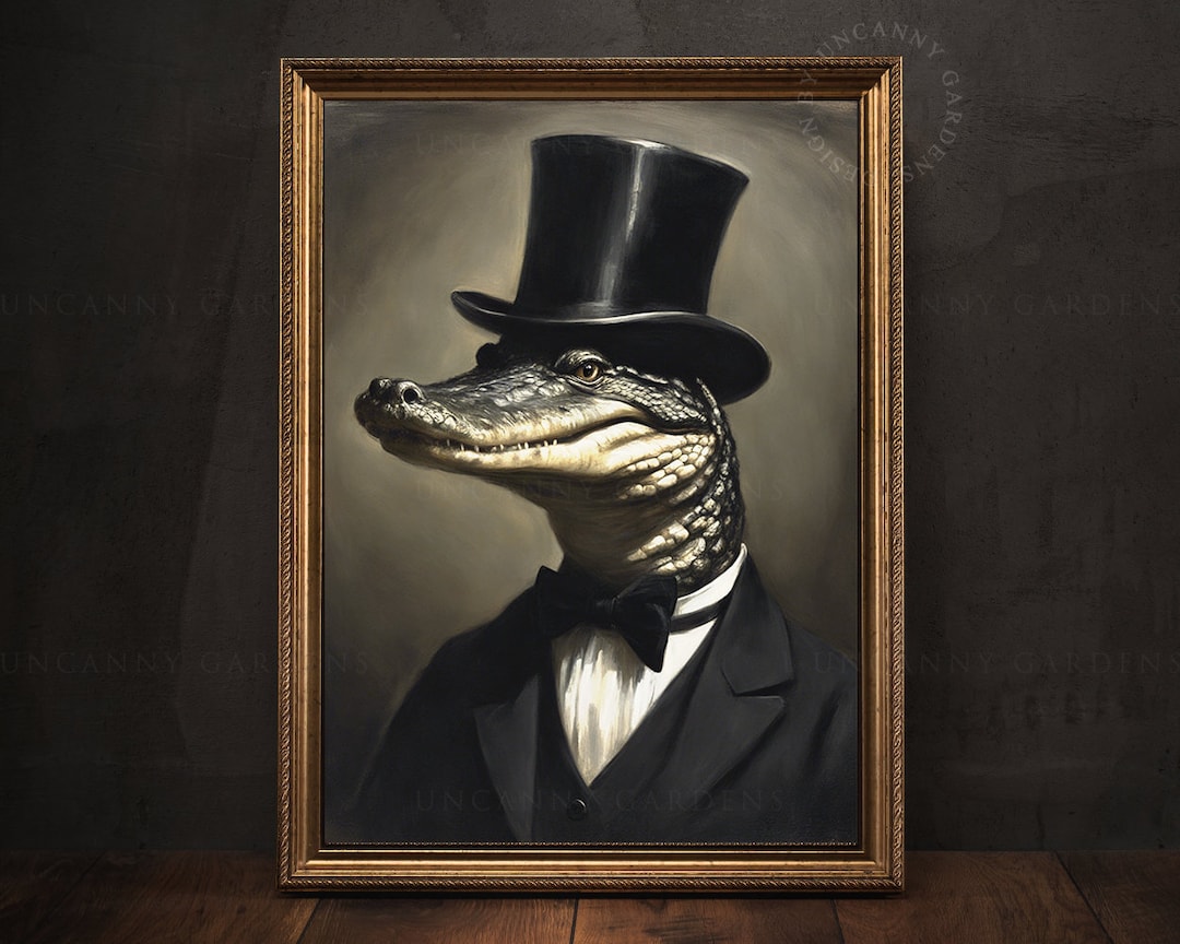 Mr Alligator, Victorian Gentleman, Gothic Crocodile Portrait, Vintage ...