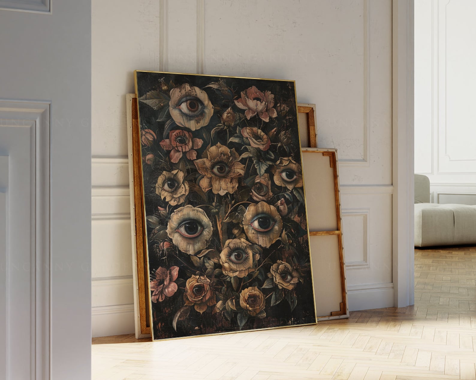 Strange Flowers Wall Decor, Weird Art Print, Weirdcore, Gothic Home ...