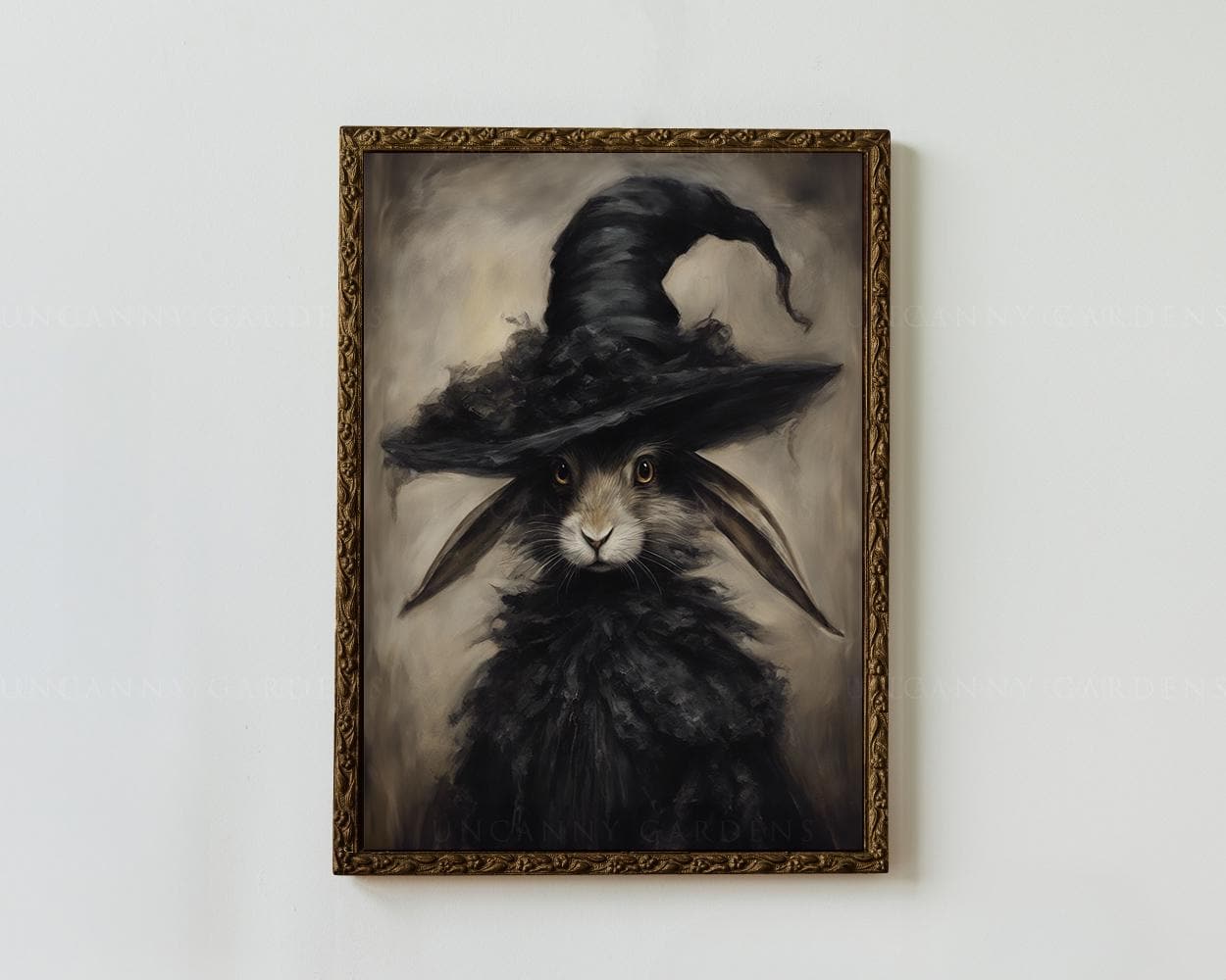 Whimsical Rabbit Witch Art Print, Victorian Rabbit Portrait, Witchy ...