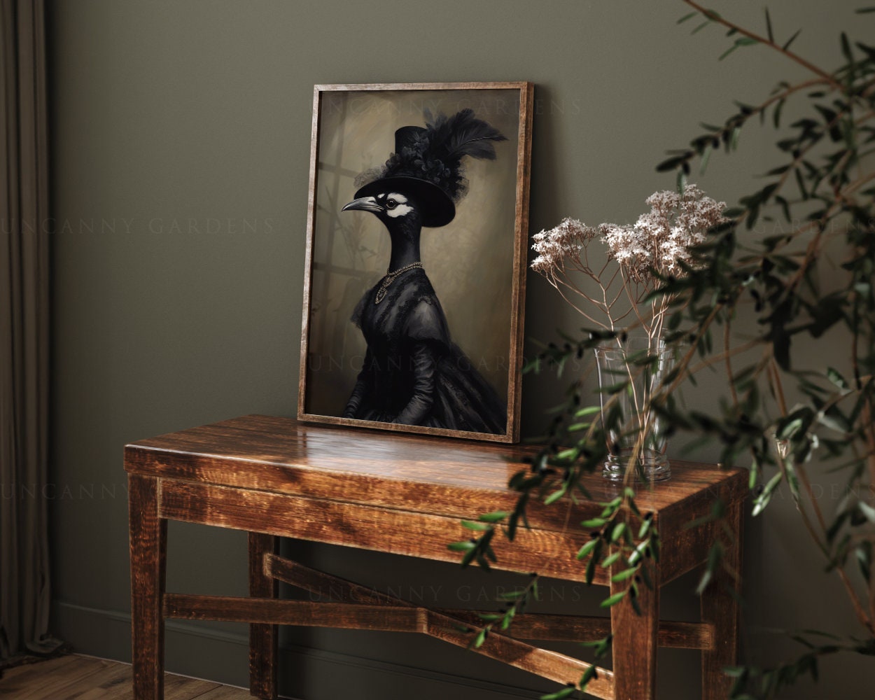 Miss Magpie Victorian Portrait, Dark Academia, Funny Vintage Wall Art ...