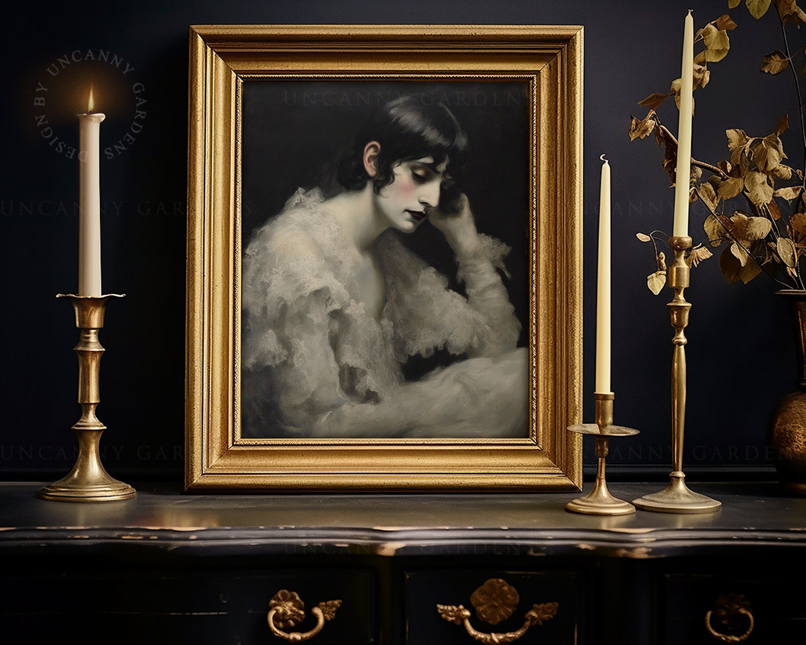 Sad Pierrot, Commedia Dell'arte Character, Gothic Boy Portrait, Gift ...