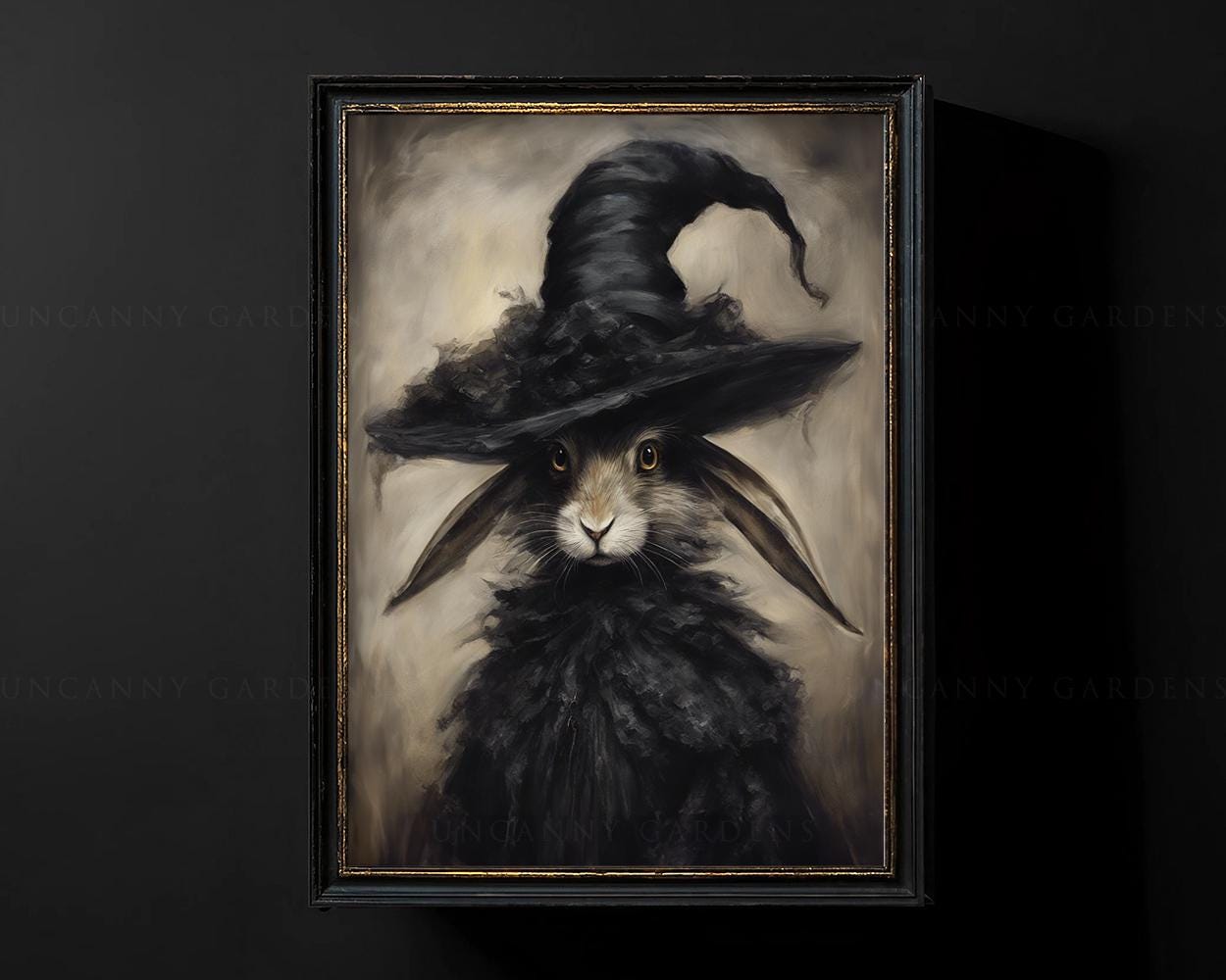 Whimsical Rabbit Witch Art Print, Victorian Rabbit Portrait, Witchy ...