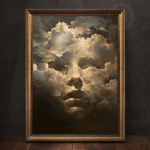Pareidolia Cloud Formation, Surreal Art Print, Vintage Style Oil ...
