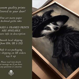 Halloween Badger Wall Art Print, Dark Cottagecore Decor, Victorian ...
