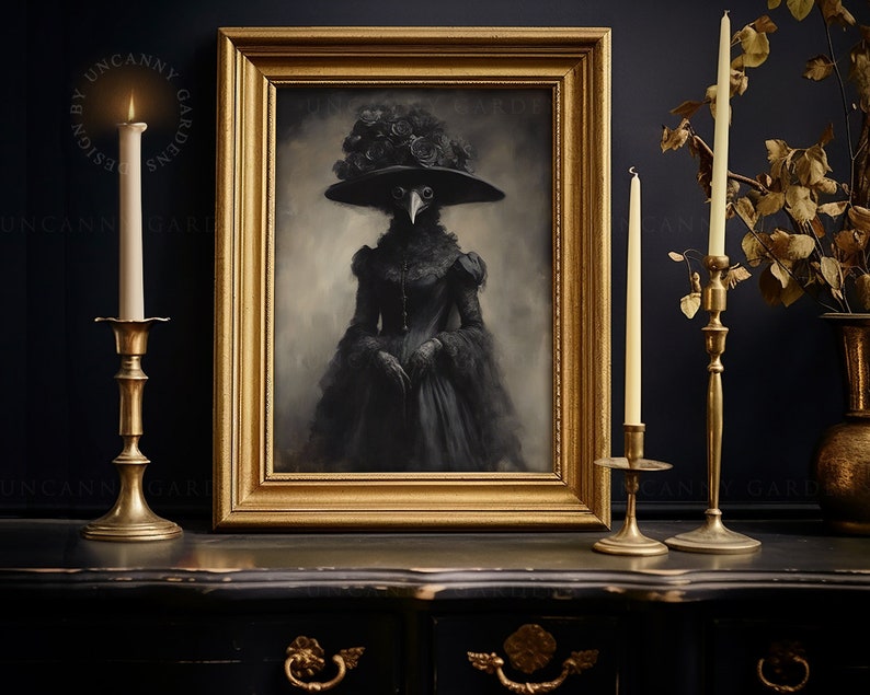 Gothic Plague Doctor Art Print, Victorian Gothic Home Decor, Dark ...