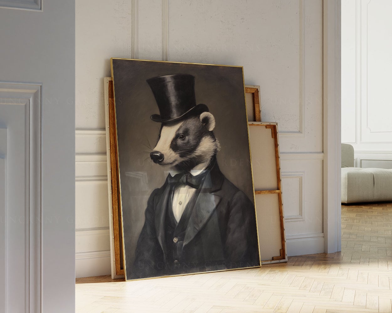 Mr Badger Victorian Portrait, Animal Lover Gift, Unique Wall Decor ...