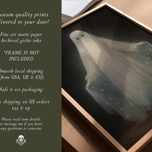 Spooky Cute Ghost Art Print, Cute Little Ghost Poster, Creepy Cute ...