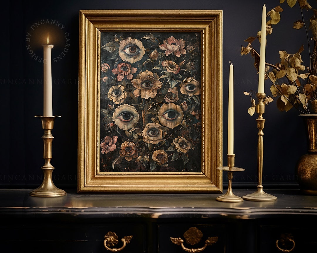 Strange Flowers Wall Decor, Weird Art Print, Weirdcore, Gothic Home ...