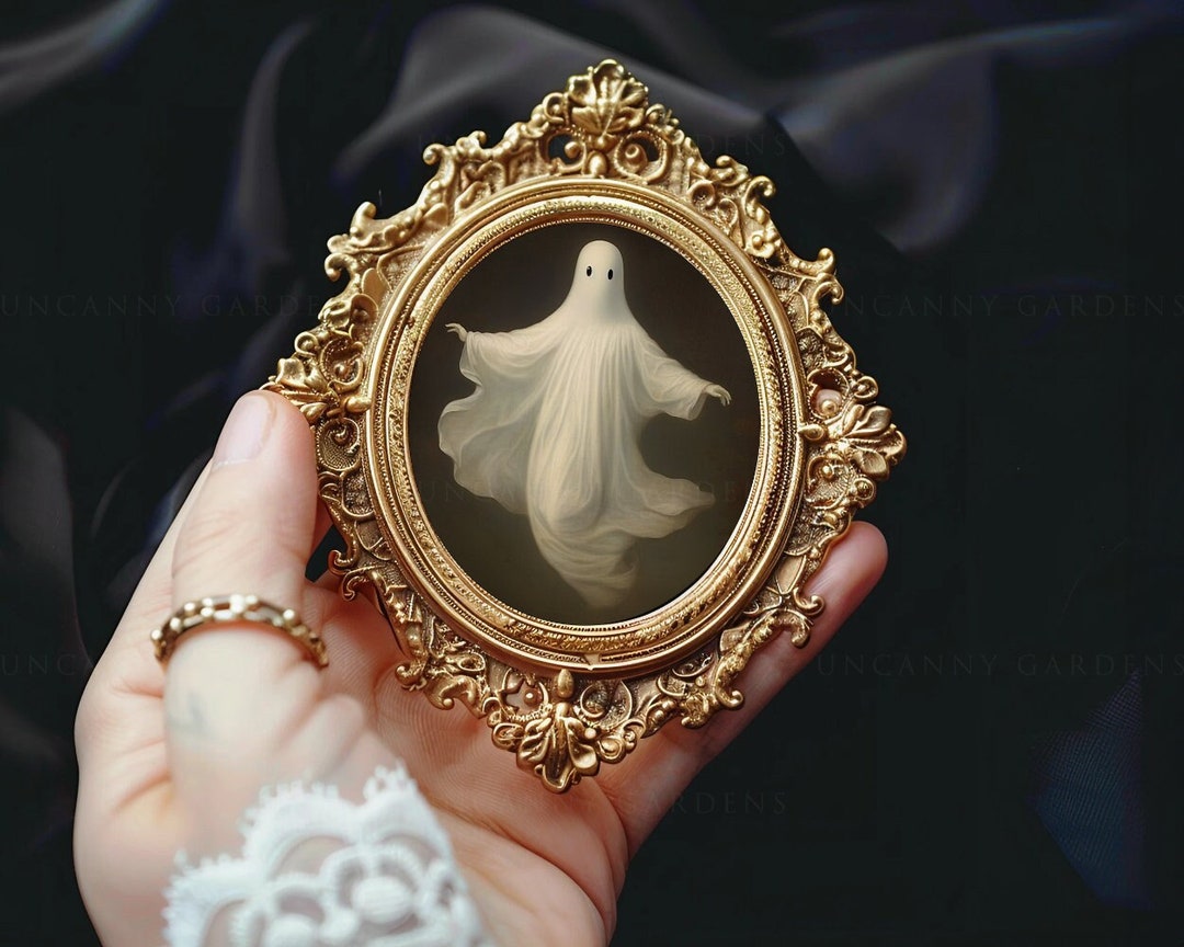 Tiny Ghost Art Print, Cute Sheet Ghost Painting, Little Ghost, Gothic ...