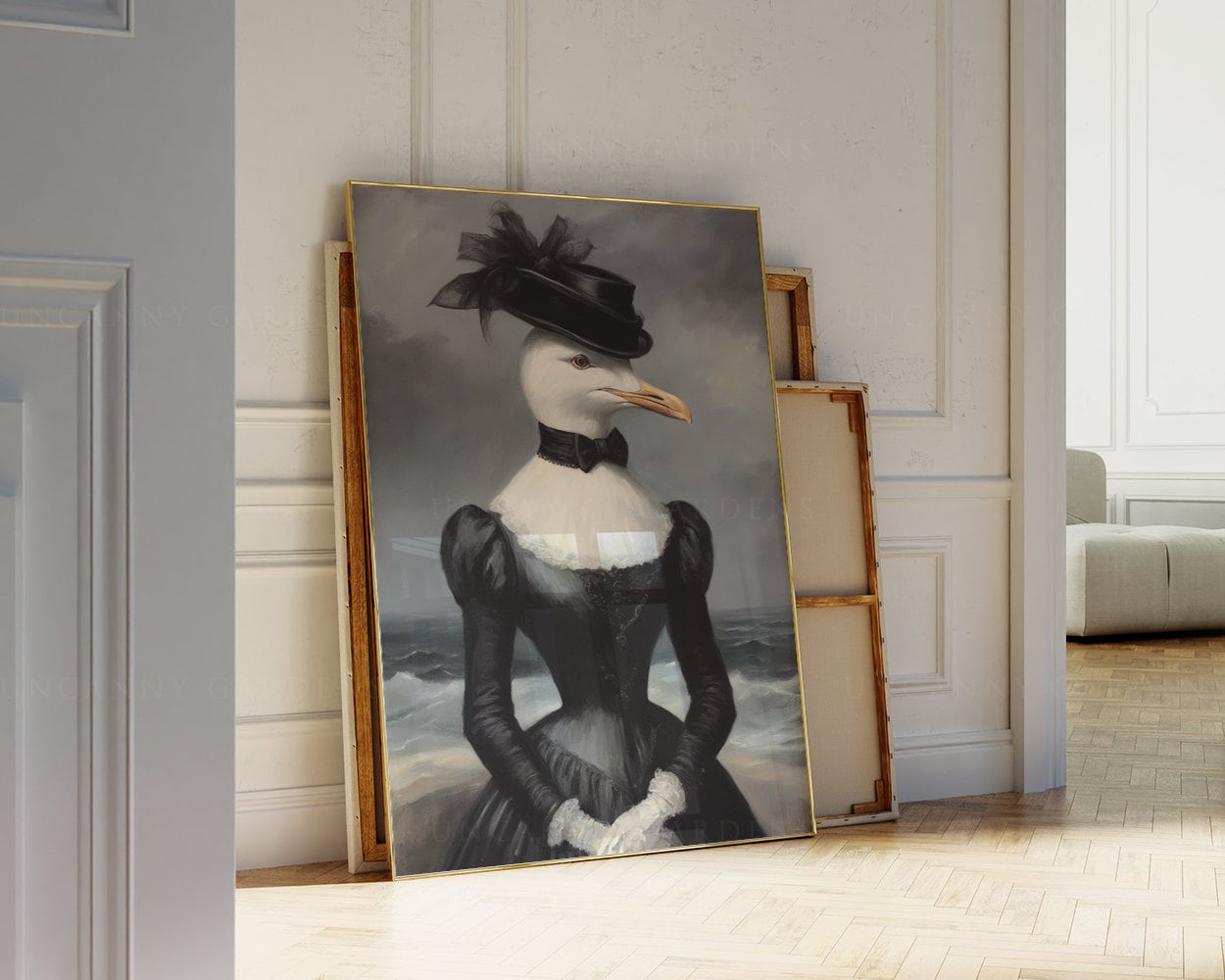 Lady Seagull, Victorian Portrait Art Print, Whimsigoth Animal Decor ...