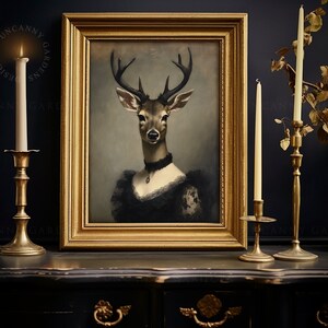Miss Doe, Victorian Deer Lady Portrait, Whimsical Animals, Gothic Deer ...