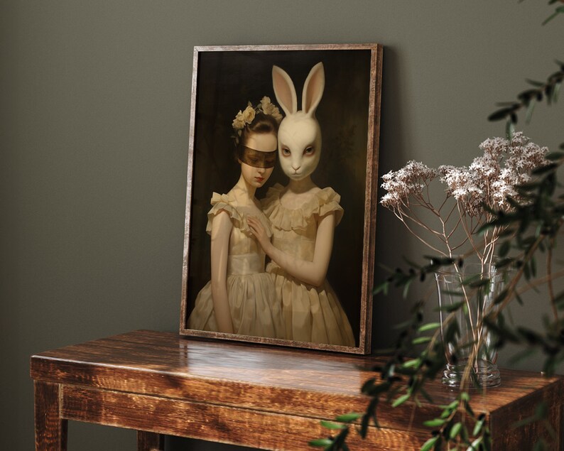 Silent Companions, Surreal Art Print, Gothic Aesthetic Home, White ...