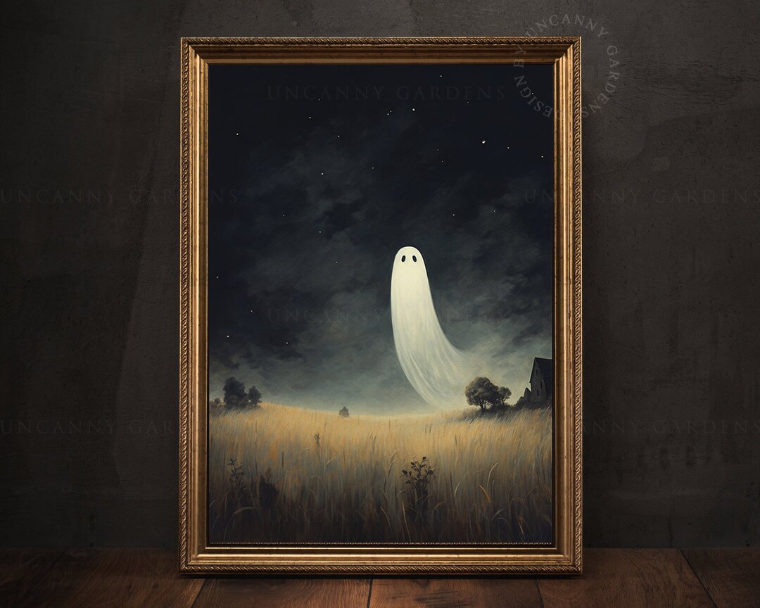 Cute Haunting Ghost, Nocturne Painting, Haunted Meadow, Gothic Home ...