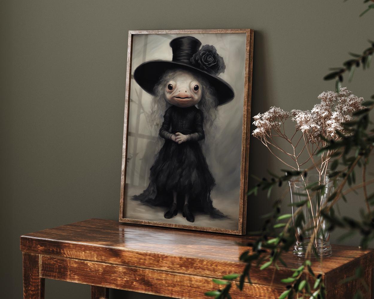 Ugly Fish Art Print, Funny Gothic Fish Decor, Victorian Animals, Cute ...