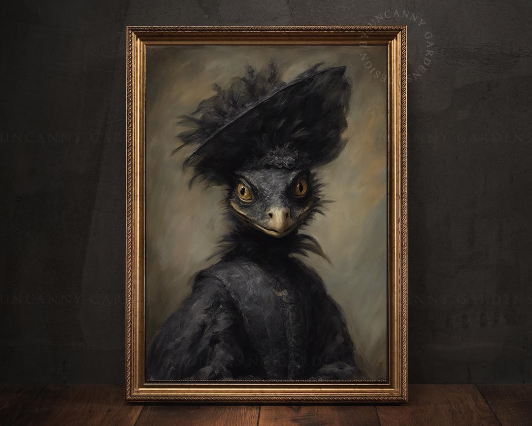 Regal Pterodactyl Art Print, Victorian Gothic Dinosaur, Creepy Cute ...