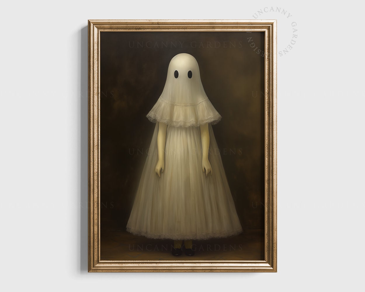 Victorian Girl Ghost Art Print, Spooky Home Decor, Dark Academia ...