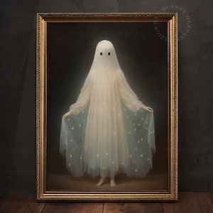 Spooky Cute Ghost Art Print, Cute Little Ghost Poster, Creepy Cute ...