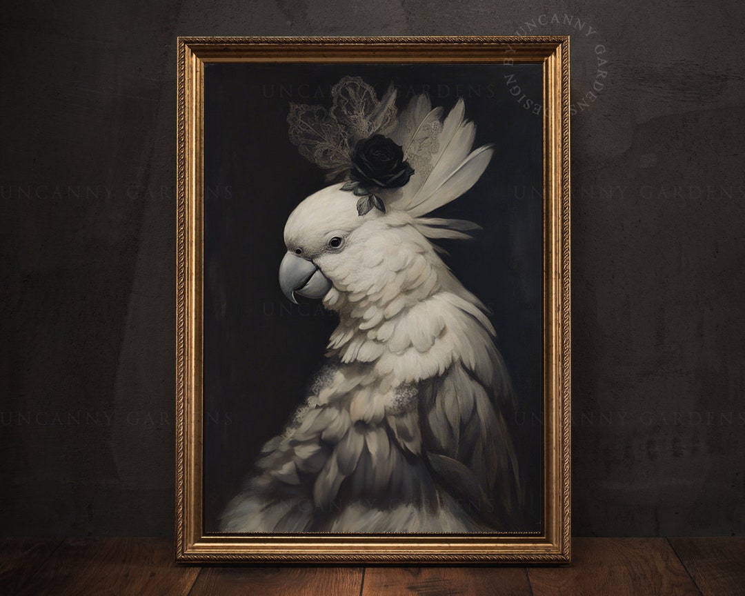 Madame Cockatoo Victorian Bird Portrait Art Print, Old Parrot Portrait ...