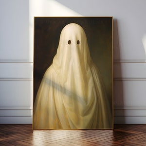 Classic Ghost Painting, Halloween Decoration, Vintage Ghost Art, Dark ...