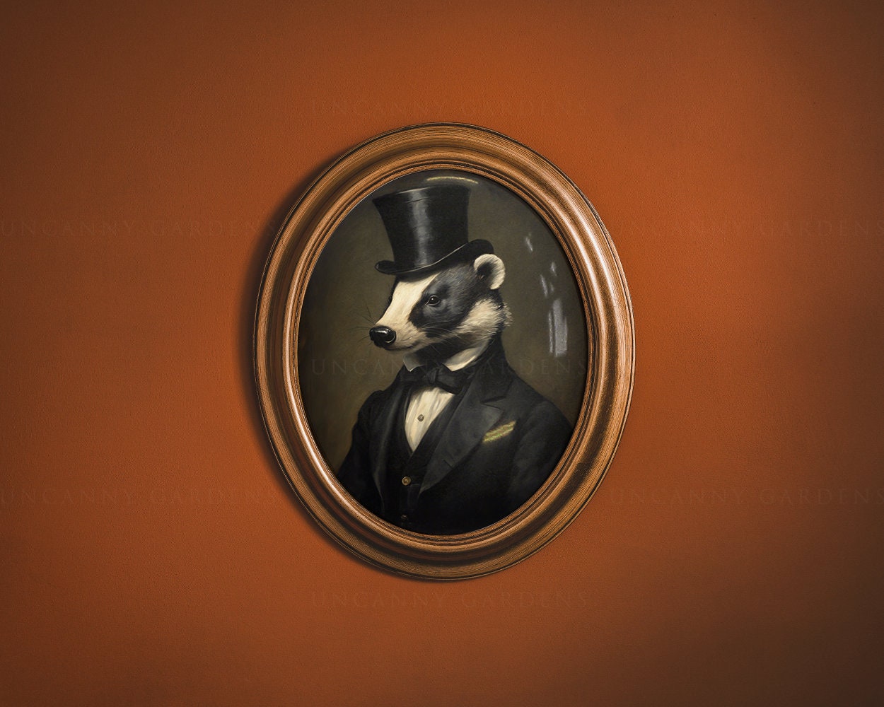 Mr Badger Victorian Portrait, Animal Lover Gift, Unique Wall Decor ...