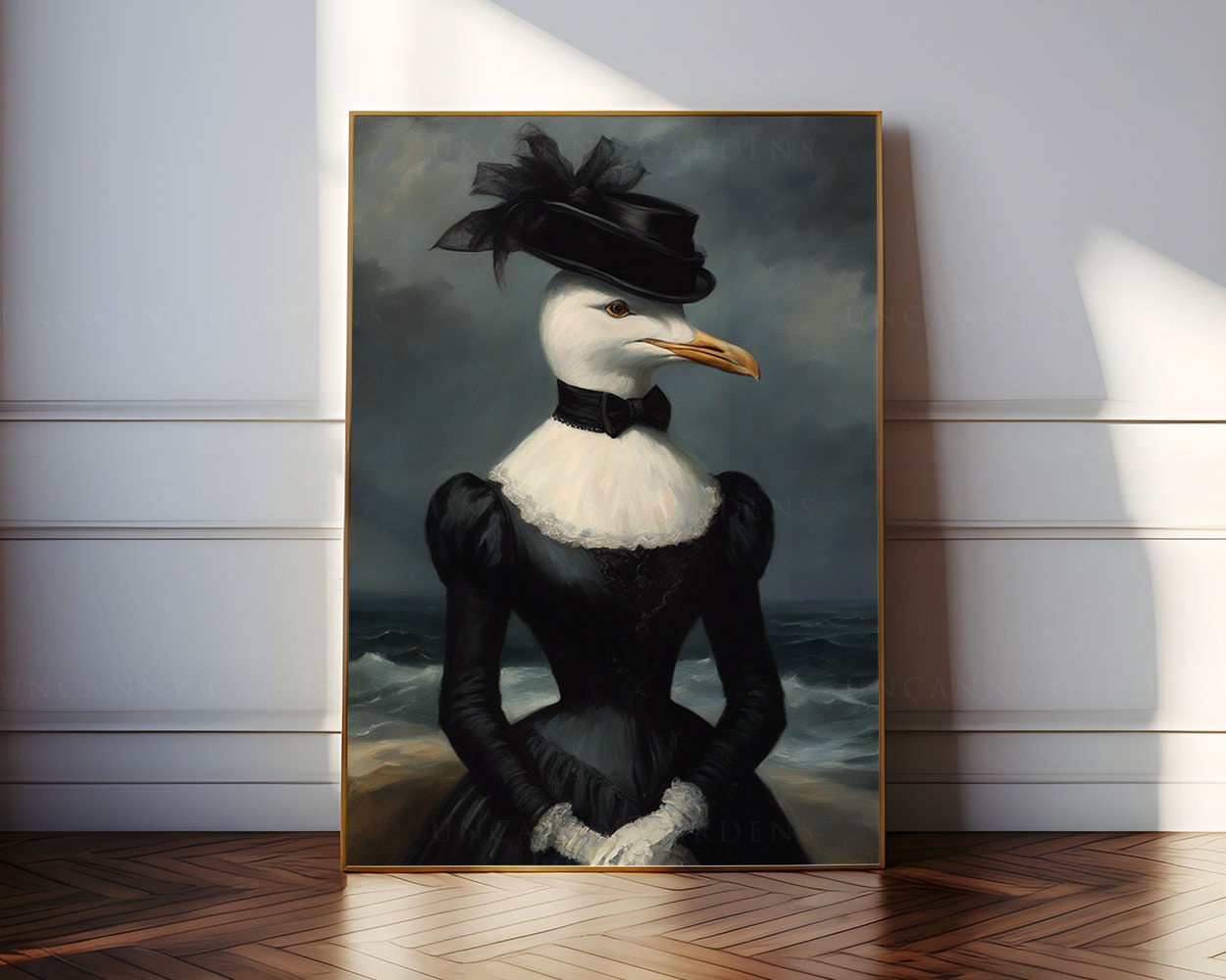 Lady Seagull, Victorian Portrait Art Print, Whimsigoth Animal Decor ...