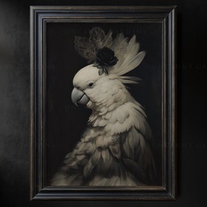 Madame Cockatoo Victorian Bird Portrait Art Print, Old Parrot Portrait ...