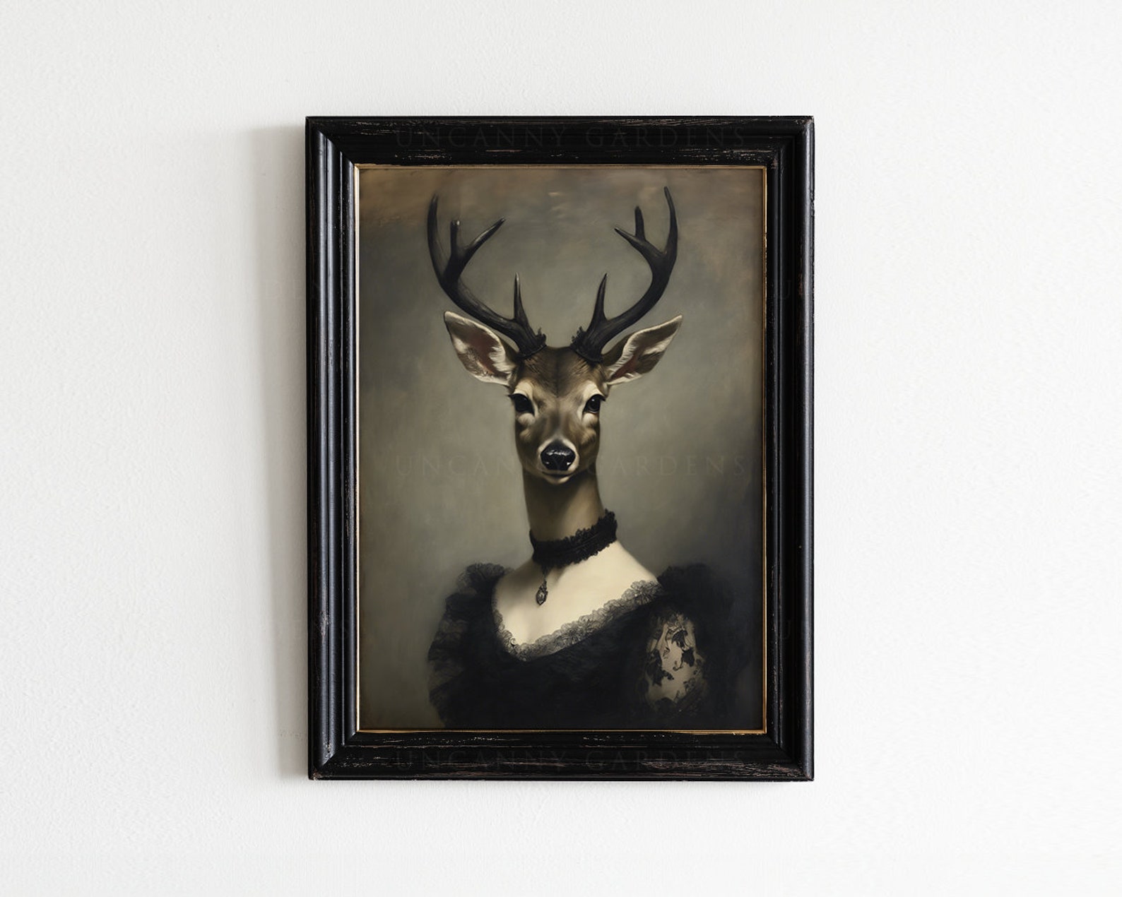 Miss Doe, Victorian Deer Lady Portrait, Whimsical Animals, Gothic Deer ...