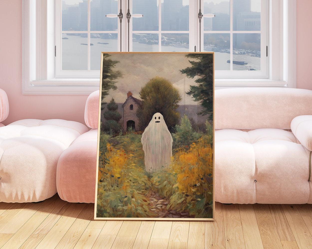 Country Ghost Haunting in a Meadow, Dark Cottagecore Art Print, Cute ...