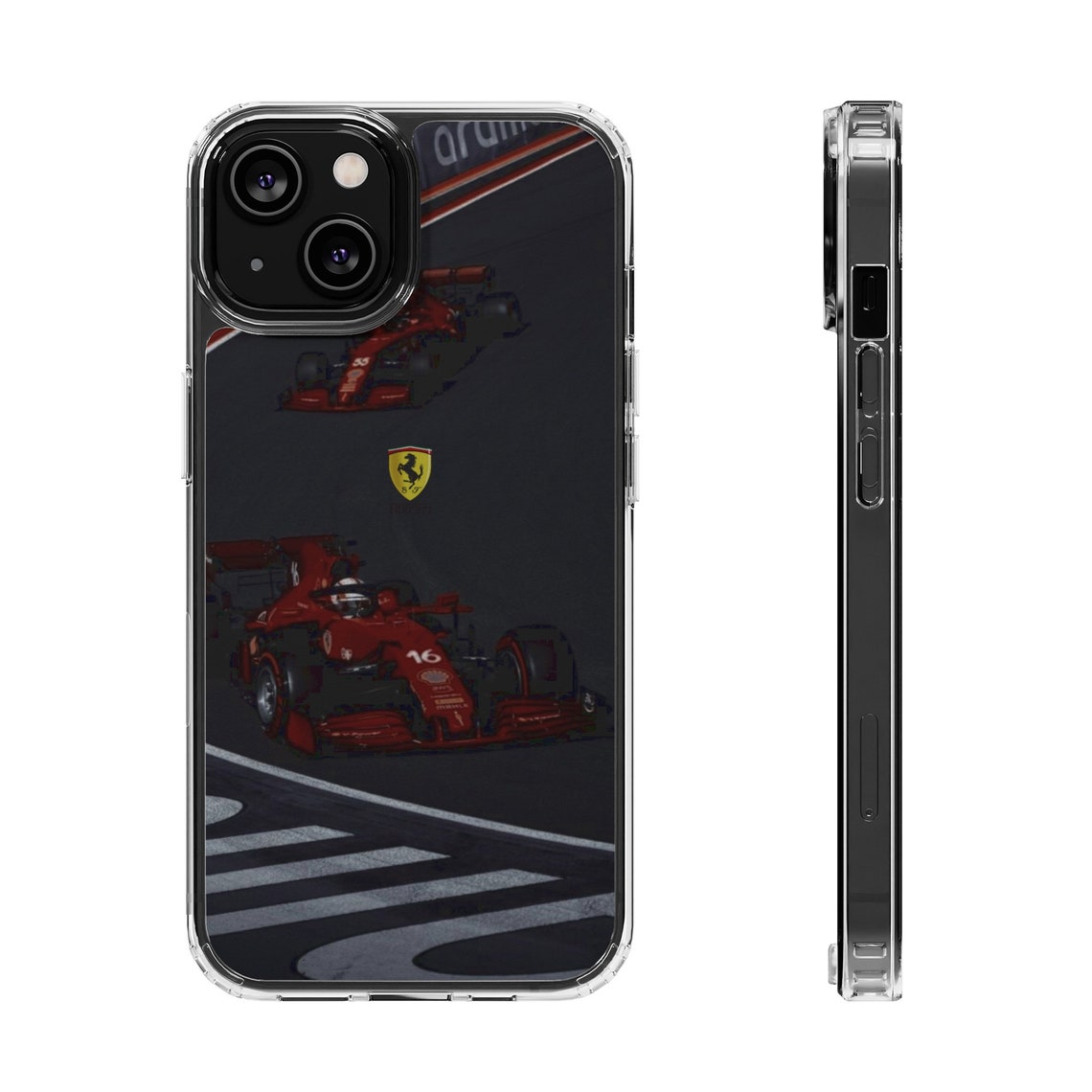 Exclusive Ferrari F1 Racing Transparent iPhone Case – #16 Red Speed ...