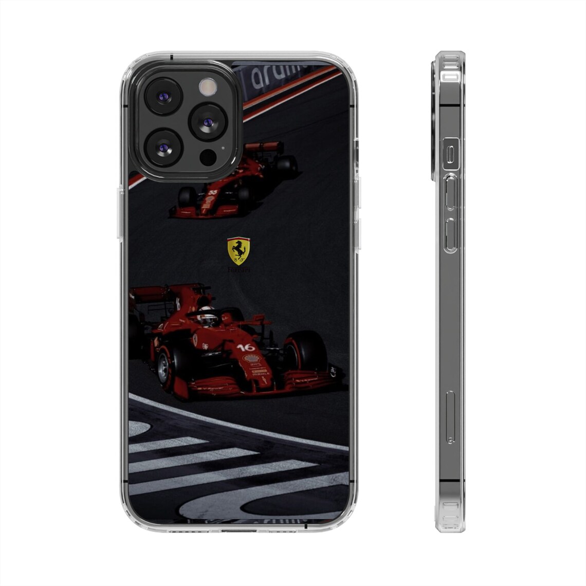 Exclusive Ferrari F1 Racing Transparent iPhone Case – #16 Red Speed ...