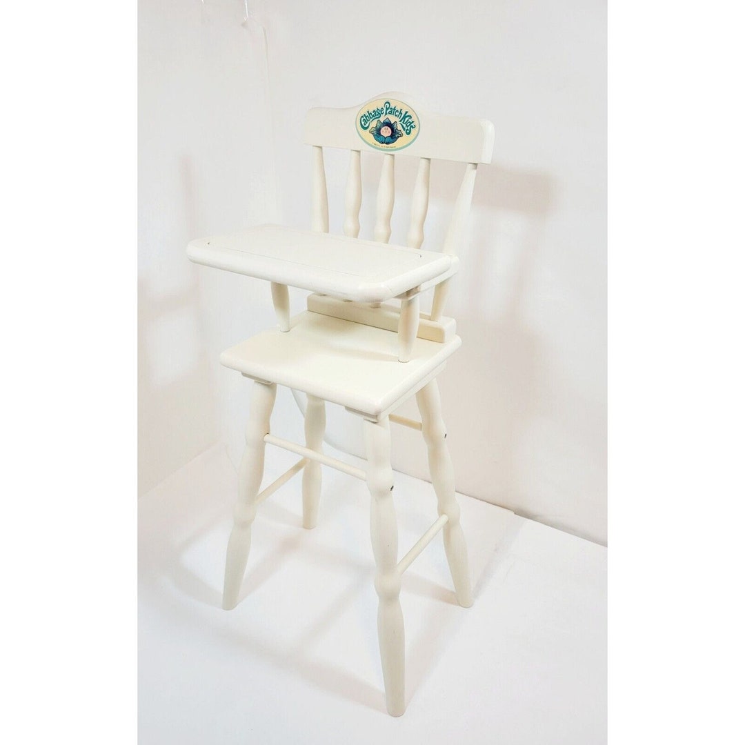 Cabbage Patch Kid White Wooden Toy High Chair 1986 CPK - Etsy