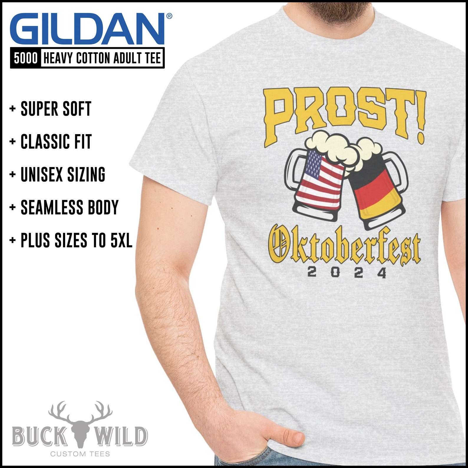Prost Oktoberfest 2024 German American Flag Beer Mug T-shirt, October ...