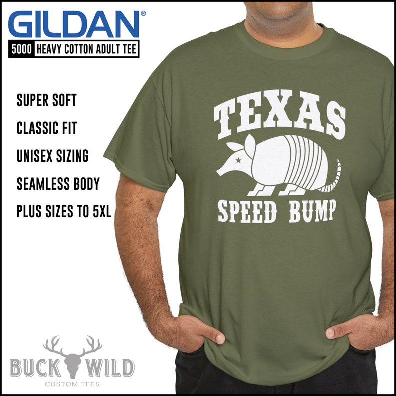Funny Texas Speed Bump Armadillo Tee, Humorous Texan Souvenir Gift ...