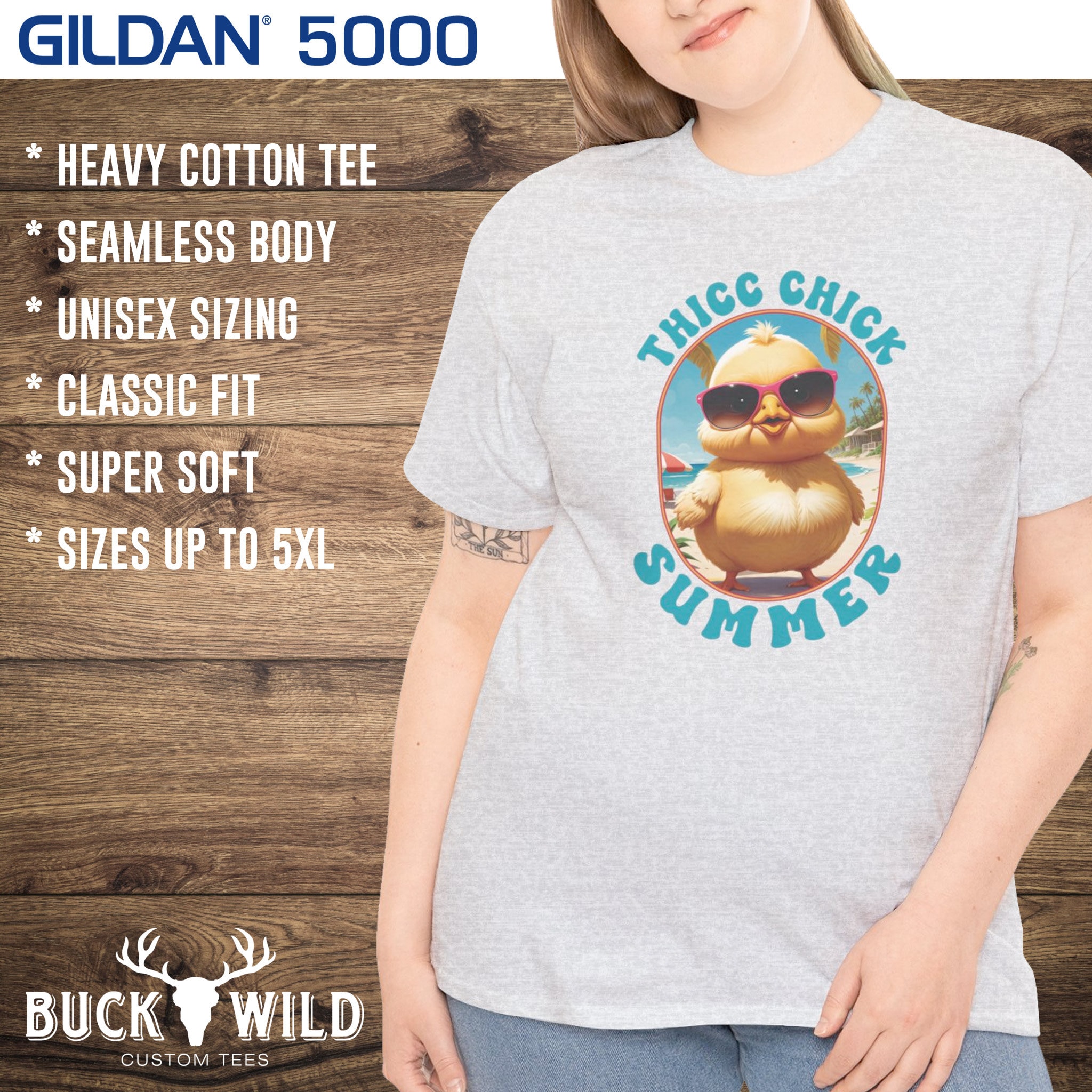 Thicc Chick Summer Funny Meme Tee Shirt, Silly Thick Girls Parody ...