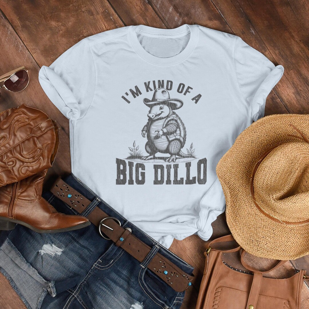 Texas Armadillo Big Dillo Tee Funny Tee Shirt, Quirky Western Cowboy ...
